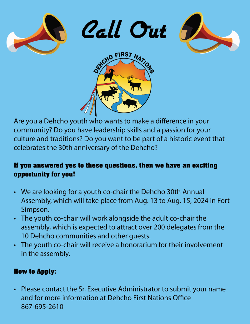 Youth Call Out As Co-Chair for Annual Assembly | Dehcho First Nations
